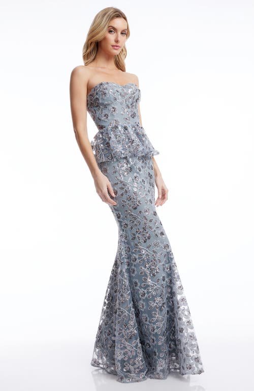 DRESS THE POPULATION Dress the Population Scarlett Sequin Floral Gown